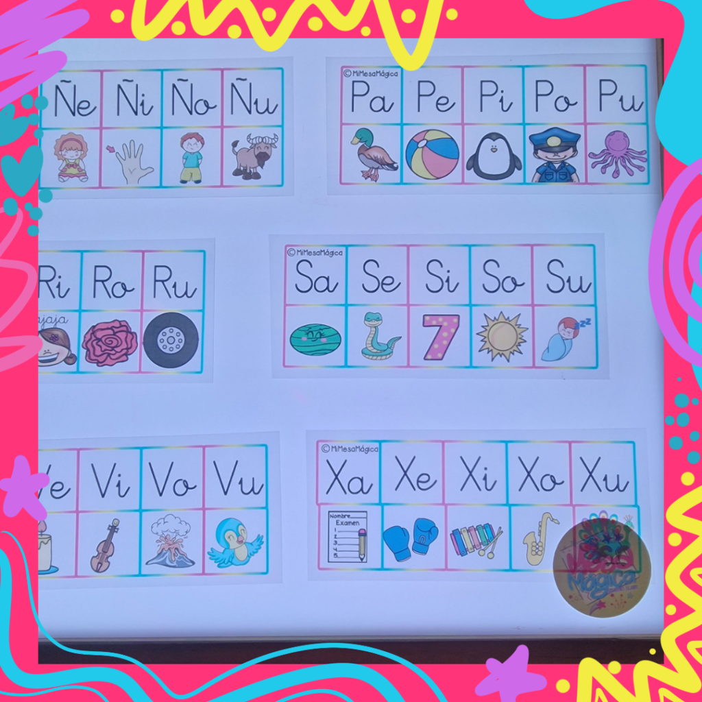 Tarjetas silábicas LENGUA | Mi Mesa Magica